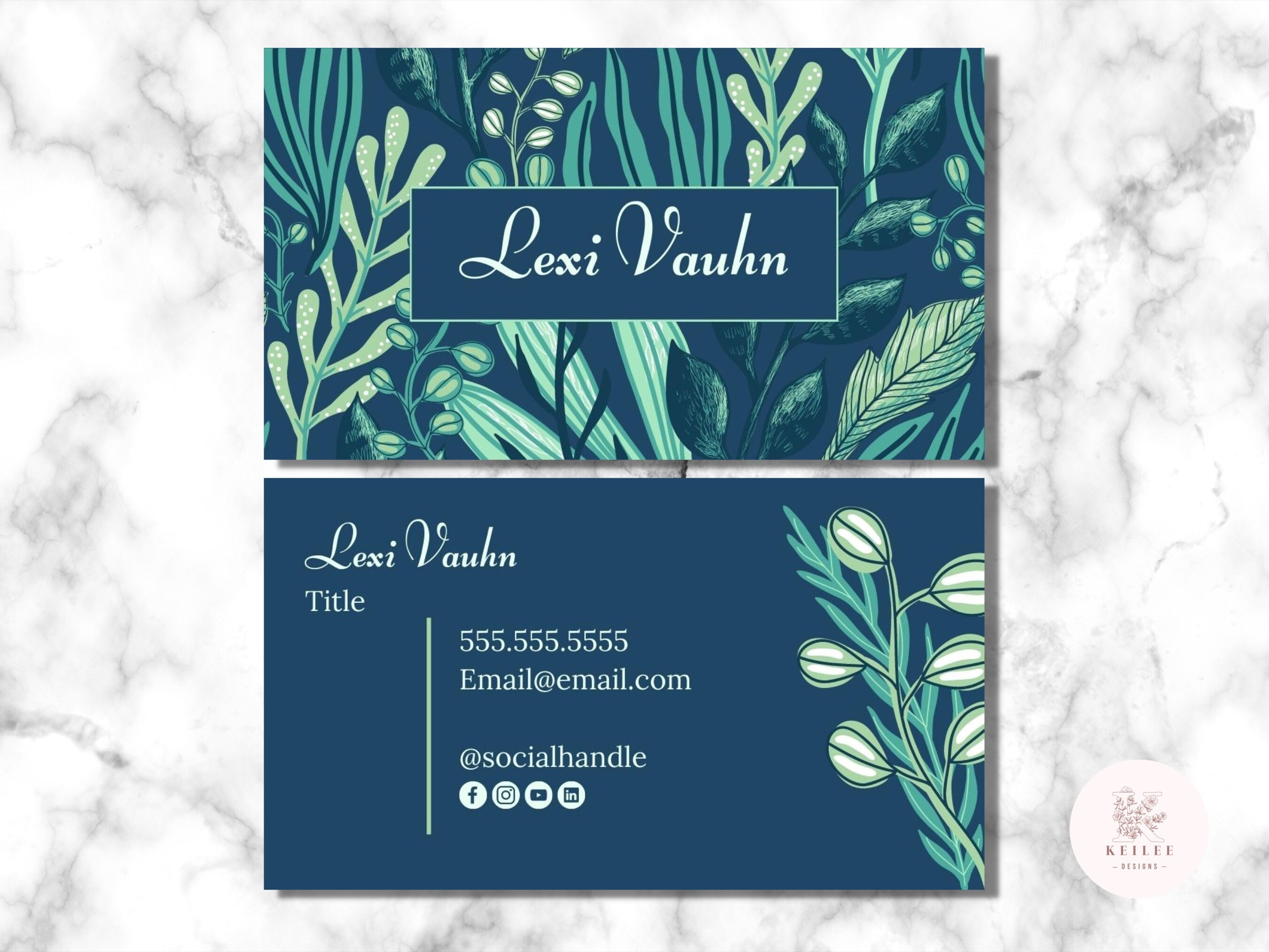 Editable Business Card Template, Premade Business Cards, Printable ...