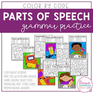 Color by Code Parts of Speech - Etsy