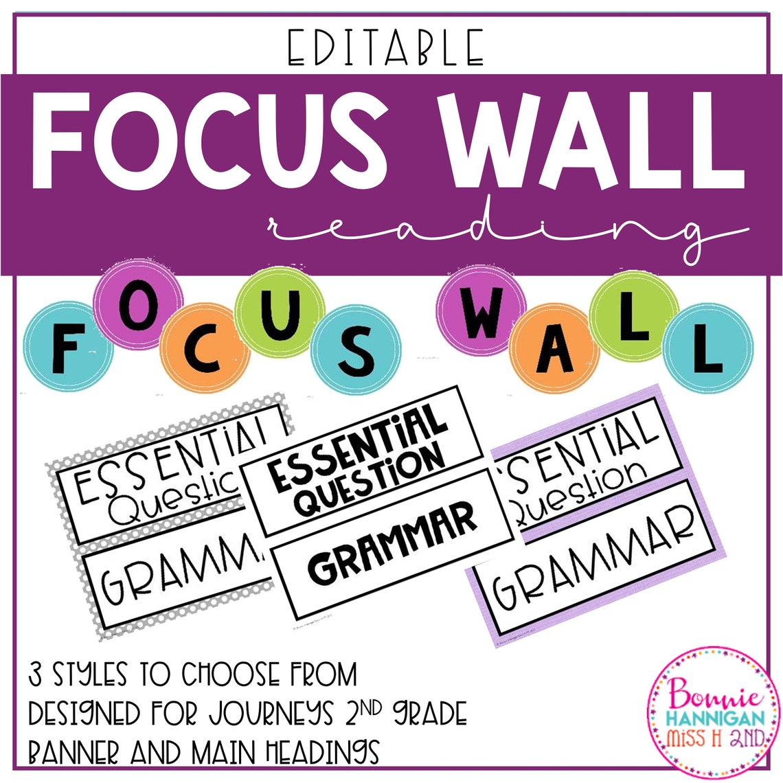 EDITABLE ELA Focus Wall Banner and Headers - Etsy