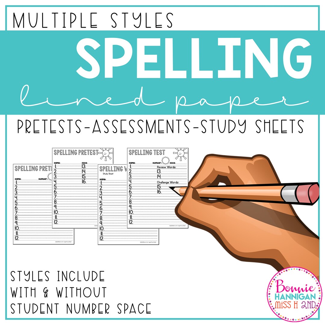 Spelling Sheets for Pretests, Study, and Tests - Etsy