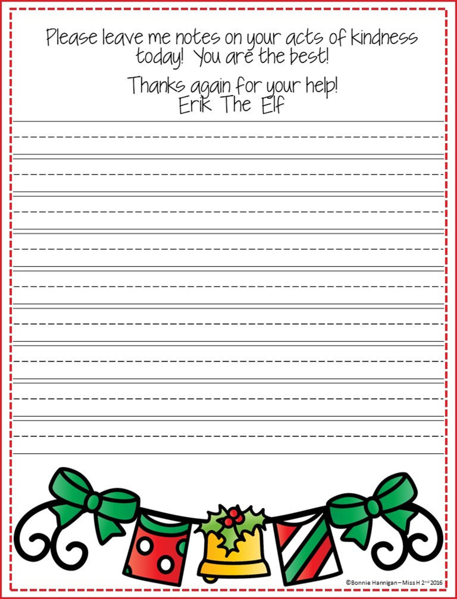 The Elf Assistant Project Classroom Kindness Elementary Holiday ...