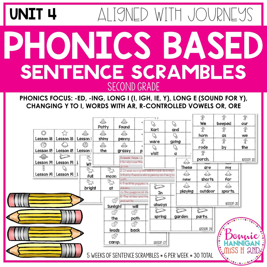 Phonics Based Sentence Scrambles Unit 4 | Second Grade | Center ...