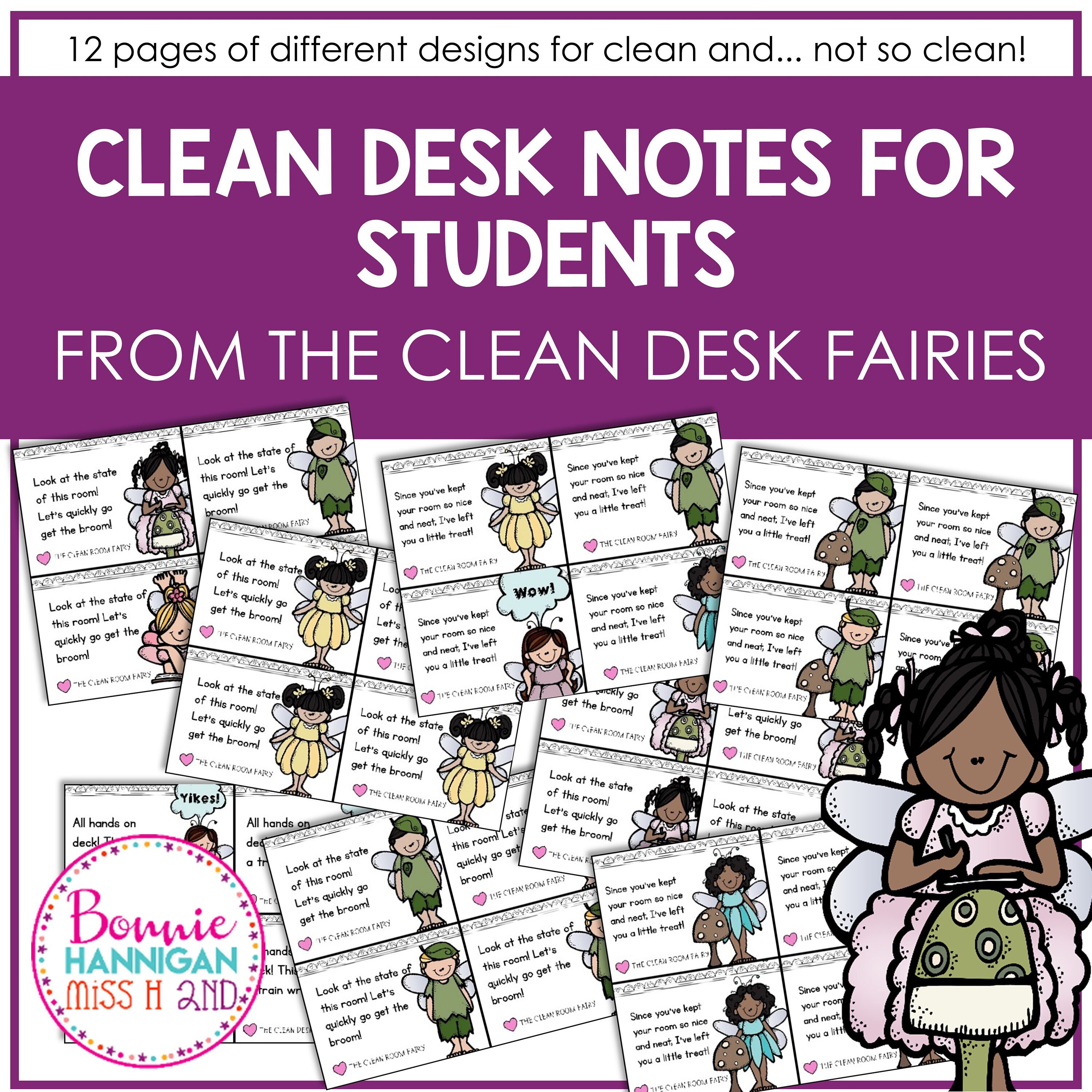 Clean Desk Notes for Students From the Clean Desk Fairies | Classroom ...