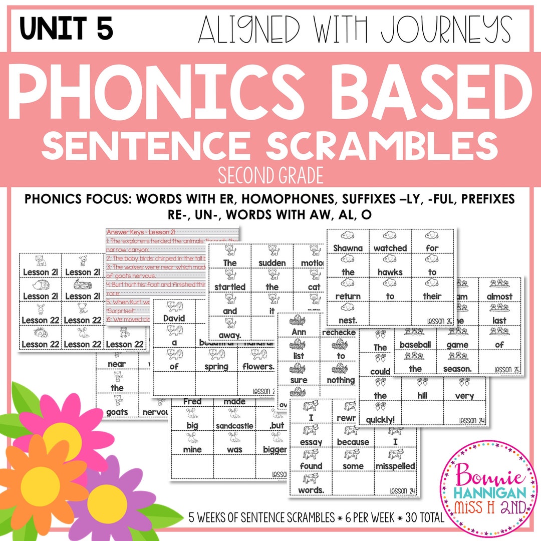 Phonics Based Sentence Scrambles Unit 5 | Second Grade | Center ...