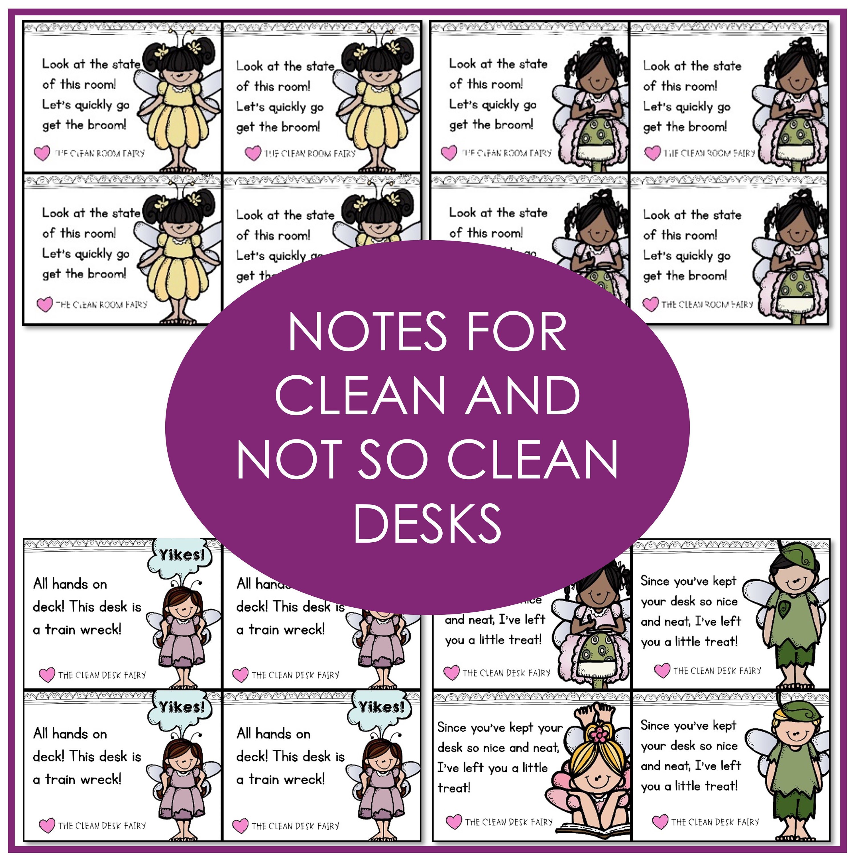 Clean Desk Notes for Students From the Clean Desk Fairies | Classroom ...