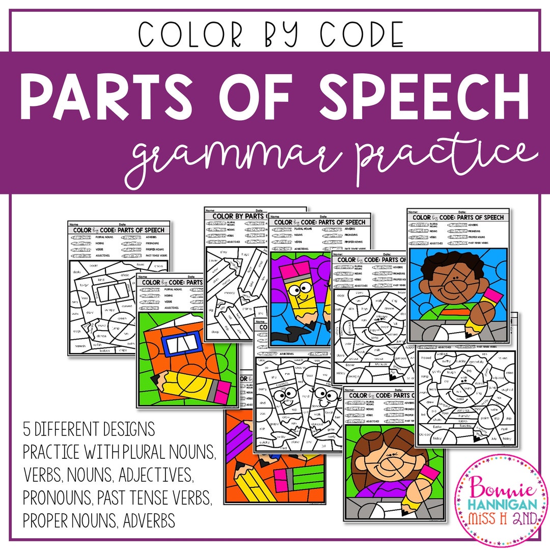 Color by Code Parts of Speech - Etsy