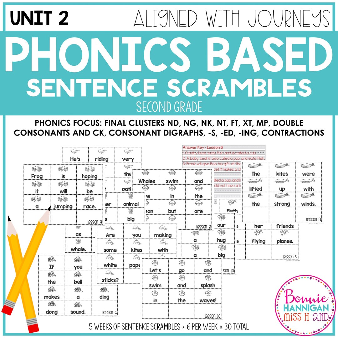 Phonics Based Sentence Scrambles Unit 2 | Second Grade | Center ...