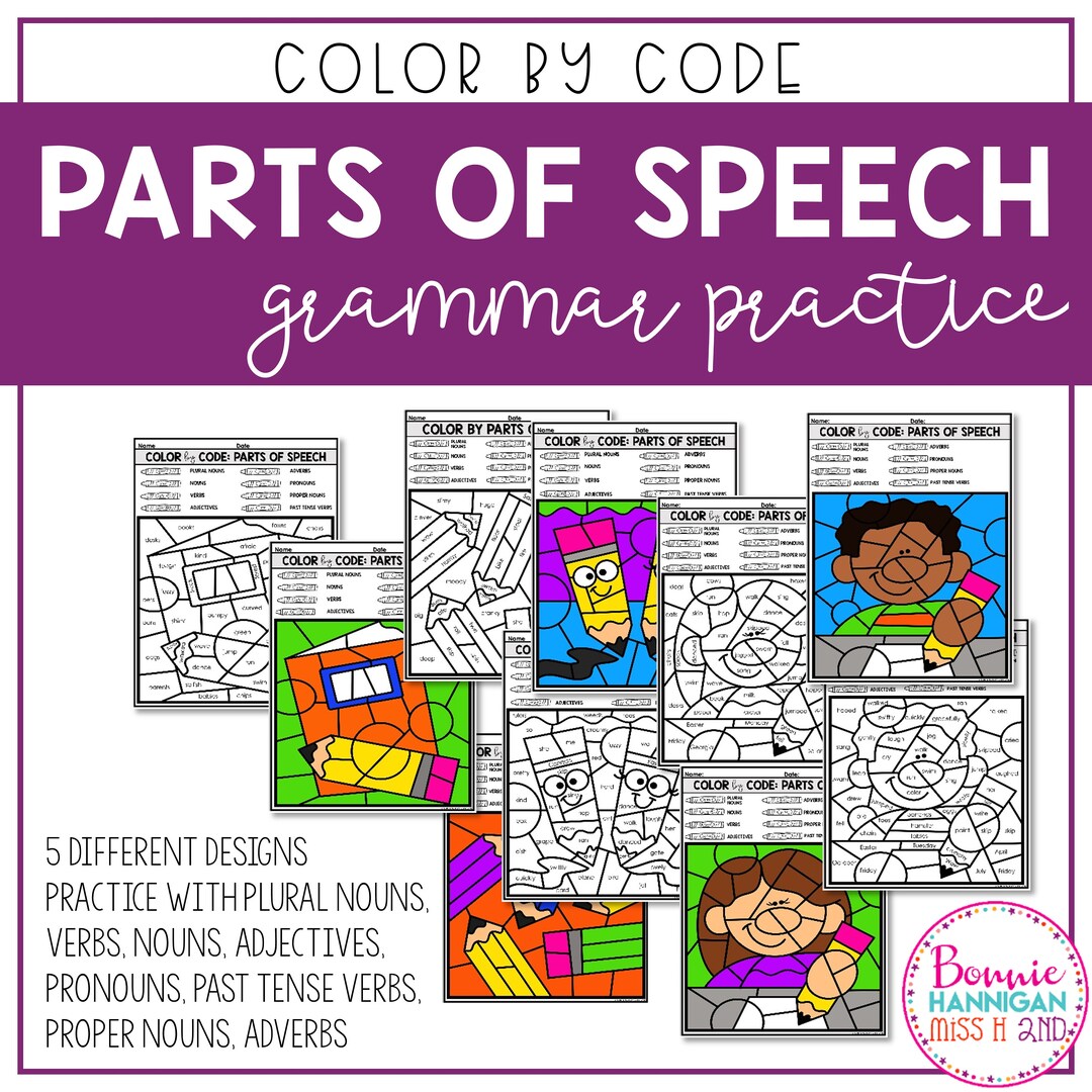 Color by Code Parts of Speech - Etsy