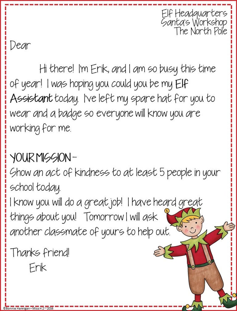 The Elf Assistant Project | Classroom Kindness | Elementary Holiday ...