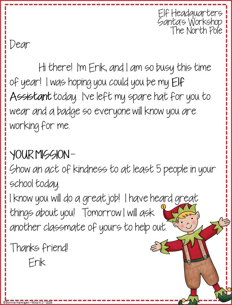 The Elf Assistant Project | Classroom Kindness | Elementary Holiday ...