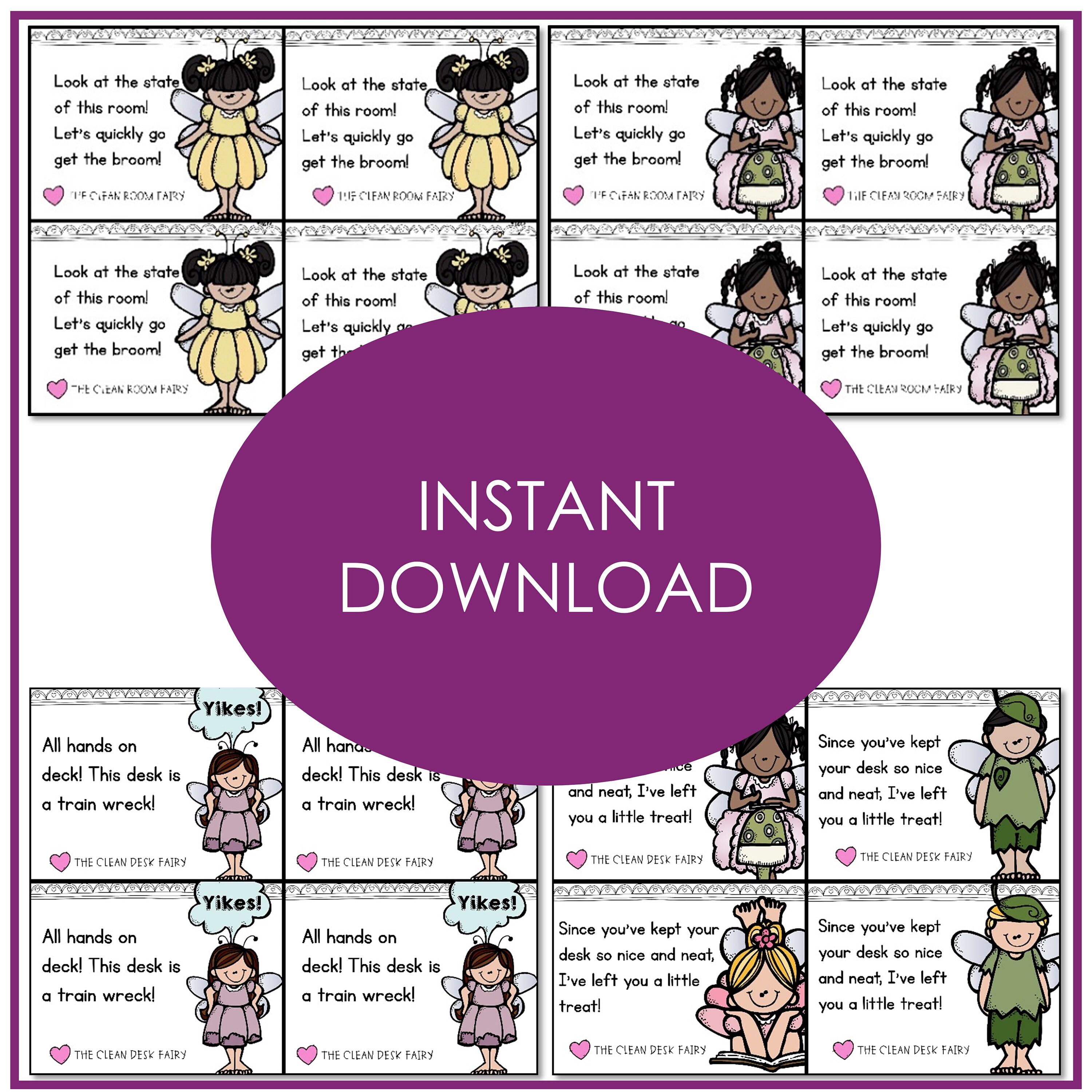 Clean Desk Notes for Students From the Clean Desk Fairies | Classroom ...