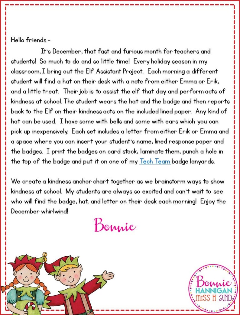 The Elf Assistant Project | Classroom Kindness | Elementary Holiday ...