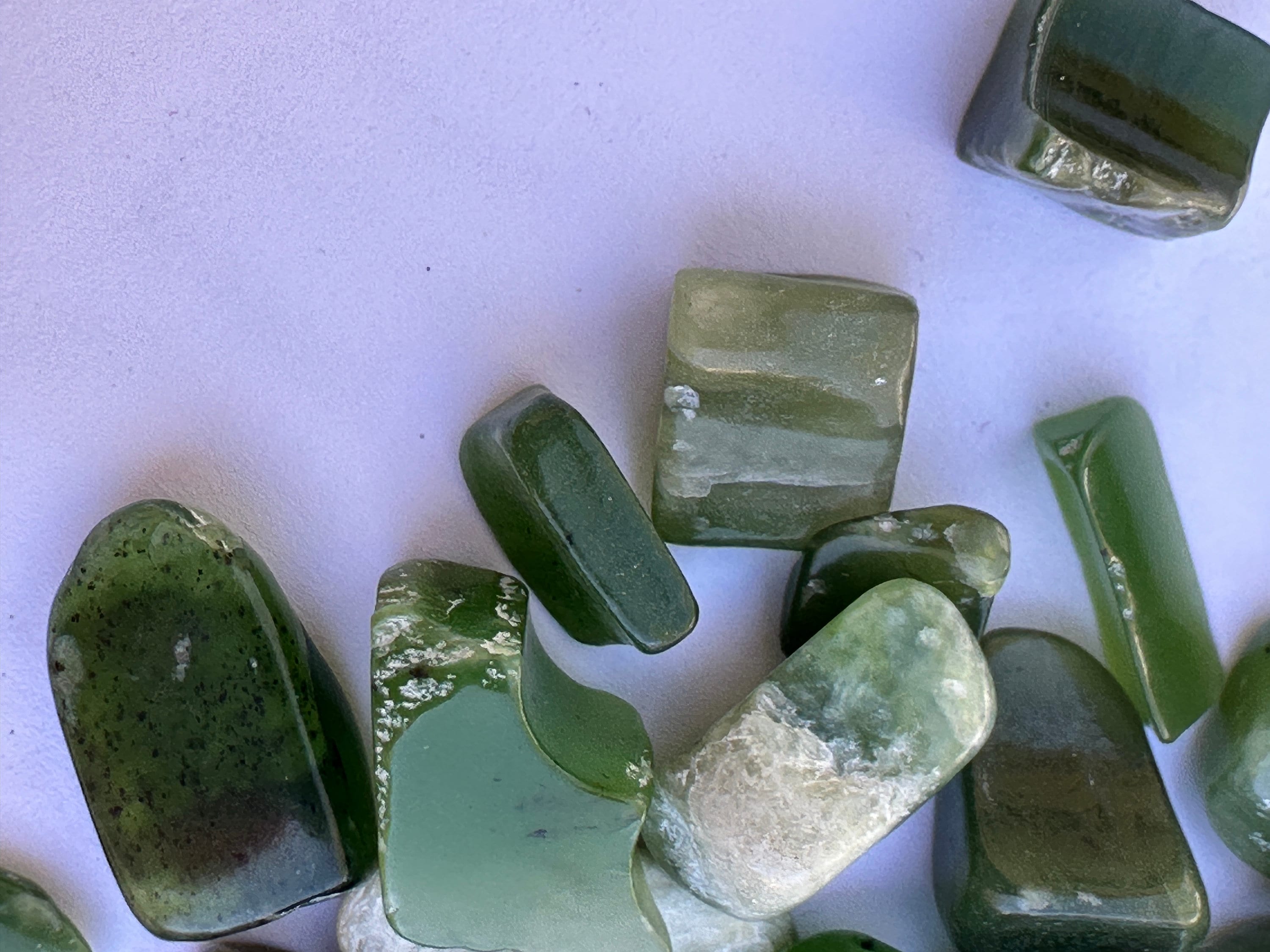 Jade Gravel, Nephrite or Jadeite Gravel. Pretty Green Shades, Polished ...
