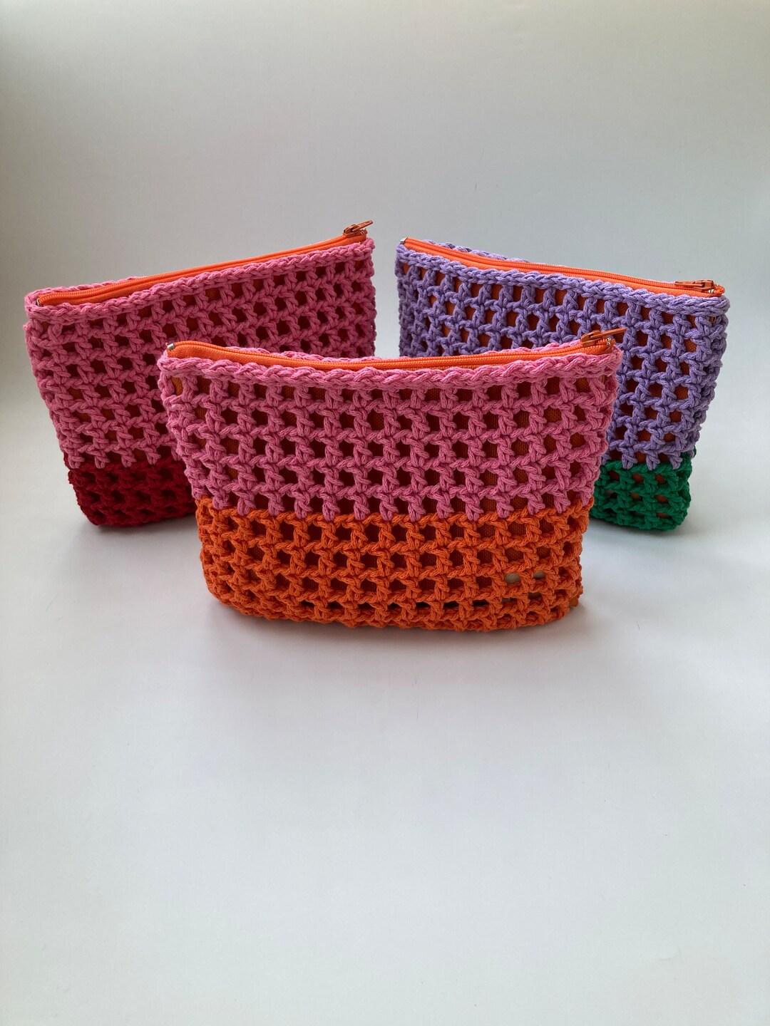 Crochet Makeup Bag, Crochet Clutch Purse, Knitted Makeup Bag, Gift for ...