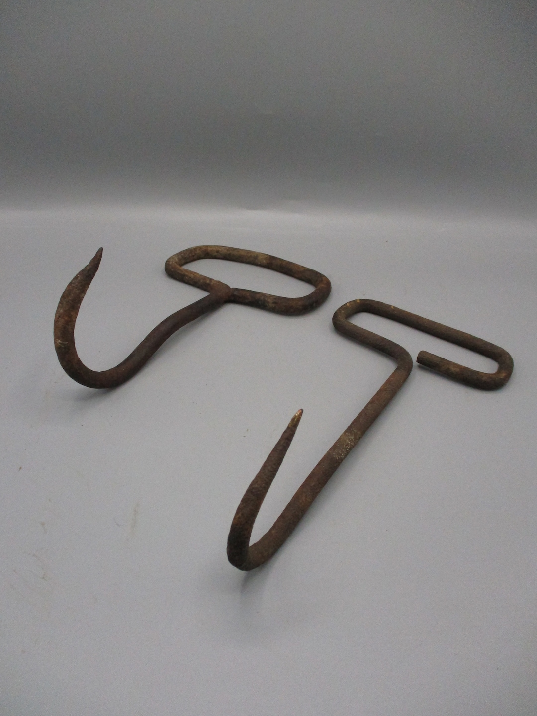 Pair of Hand Forged Iron Hay Hooks - Etsy
