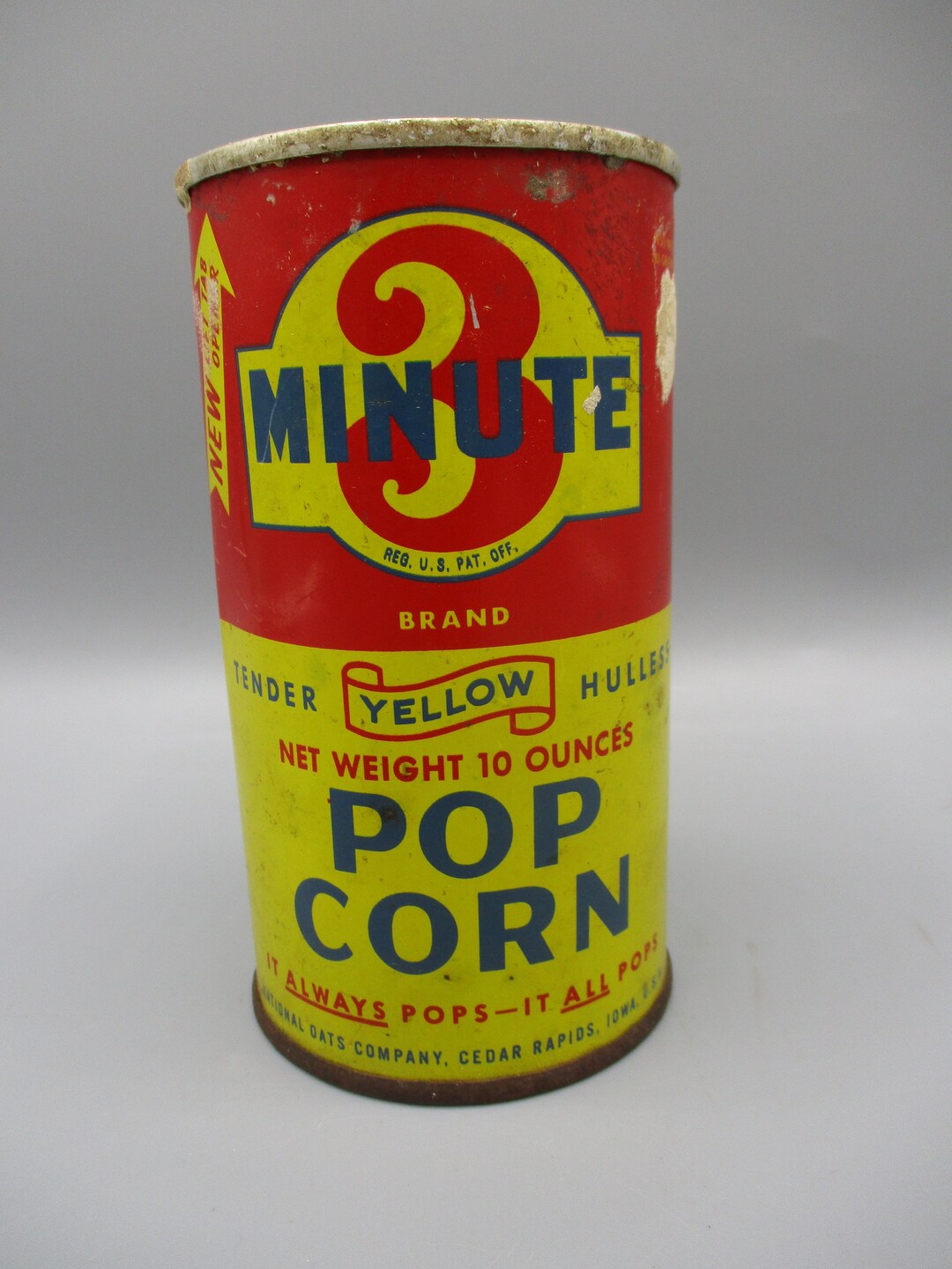 1950's National Oats 3 Minute Popcorn Can - Etsy