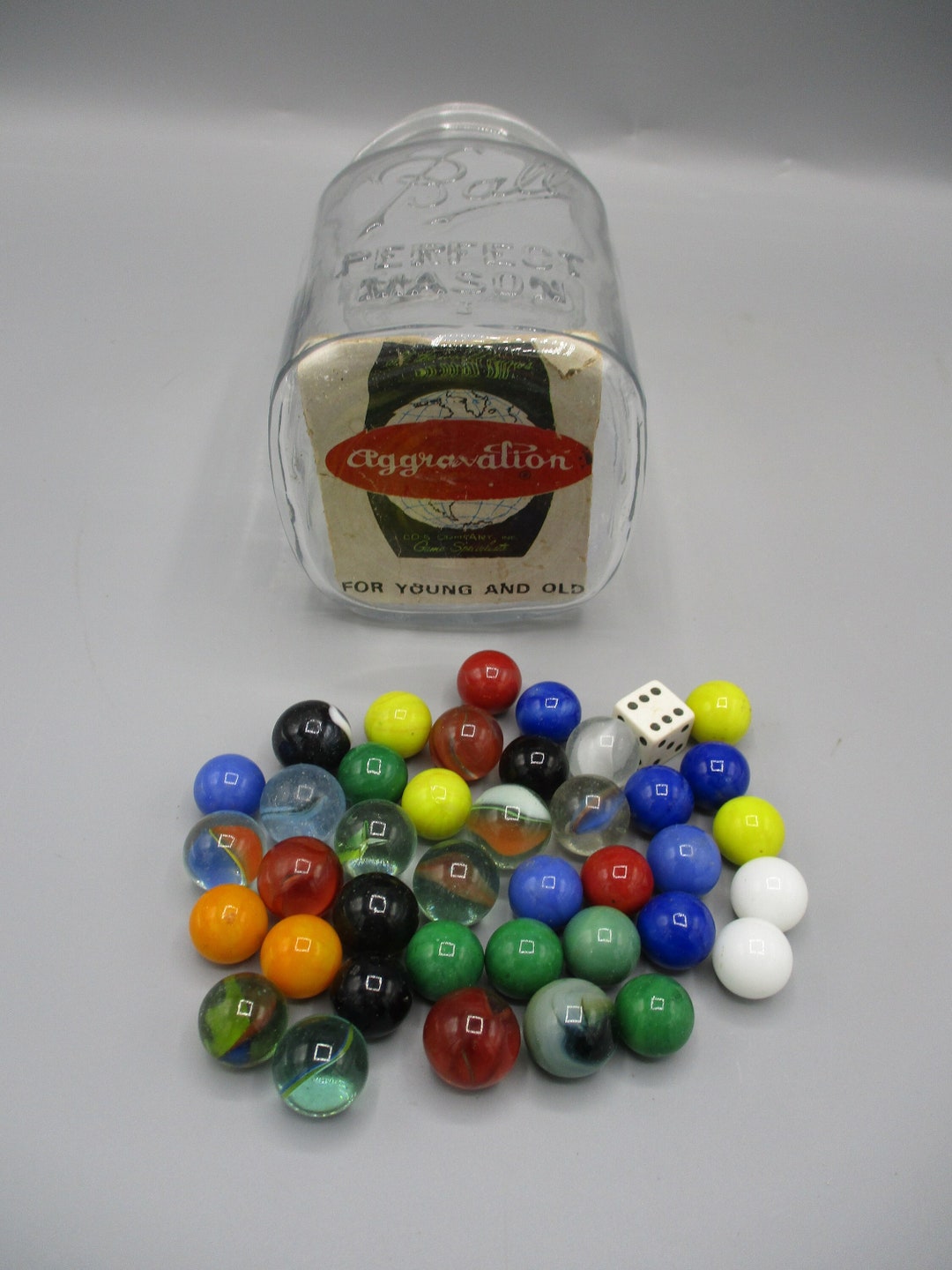 1962 Aggravation Board Game Pieces in Ball Mason Jar - Etsy