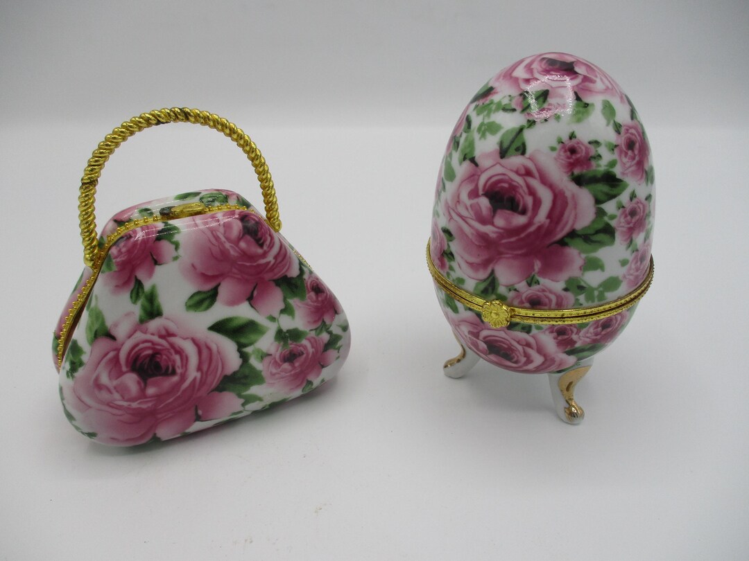 1990's Porcelain Hinged Boxes-en Le Style De France - Etsy