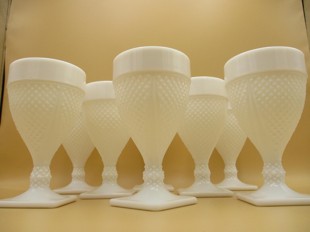 L.E. Smith Glass Co. Milk Glass Chalices-usa, Circa 1955-1965 - Etsy