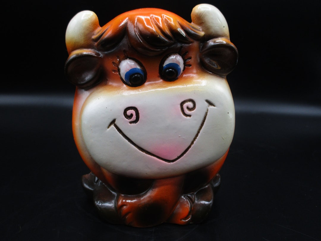 1970'S Character Cow Coin Bank - Etsy