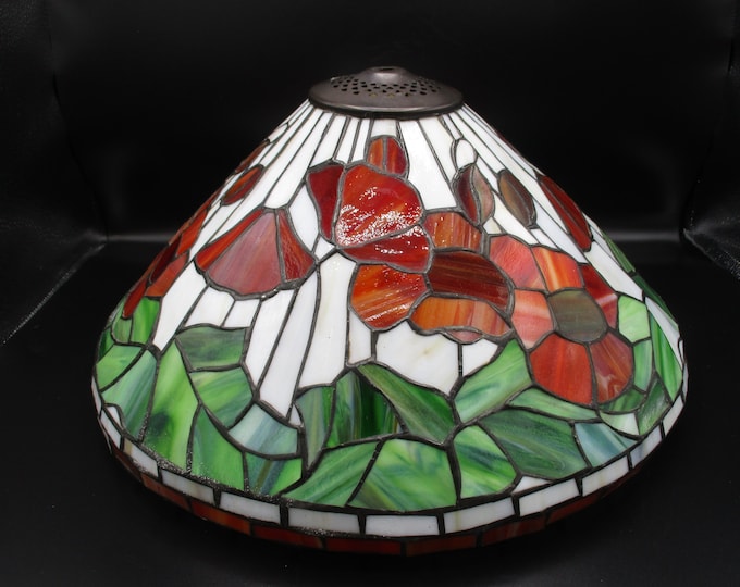 Tiffany Style Stained Glass Poppy Lamp Shade - Etsy
