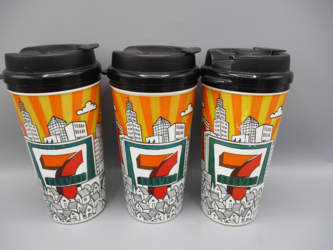 Trio of 7-eleven Plastic Travel Coffee Mugs - Etsy