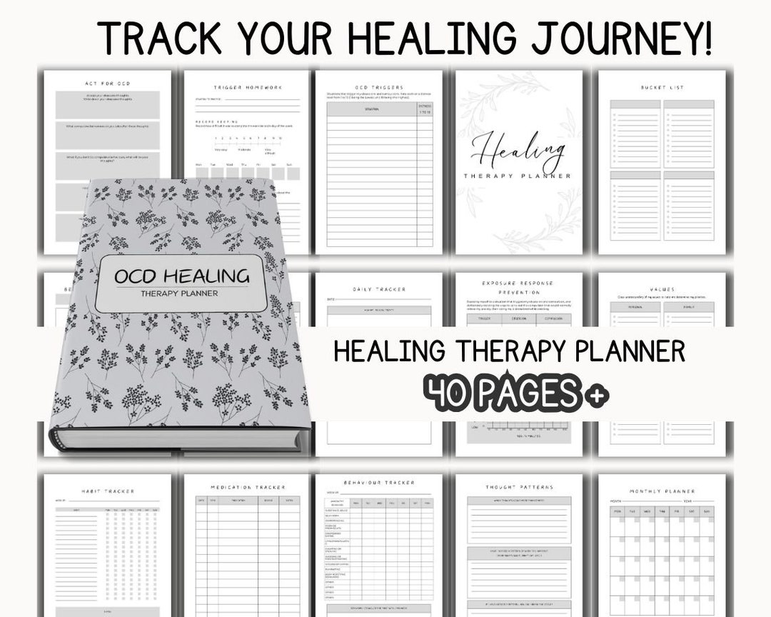 OCD Healing Therapy Planner/ocd Therapy Planner/planner Canva Templates ...