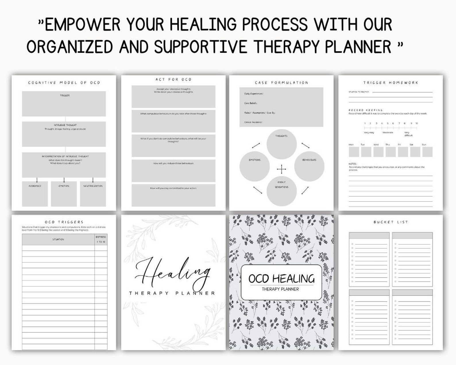 OCD Healing Therapy Planner/ocd Therapy Planner/planner Canva Templates ...