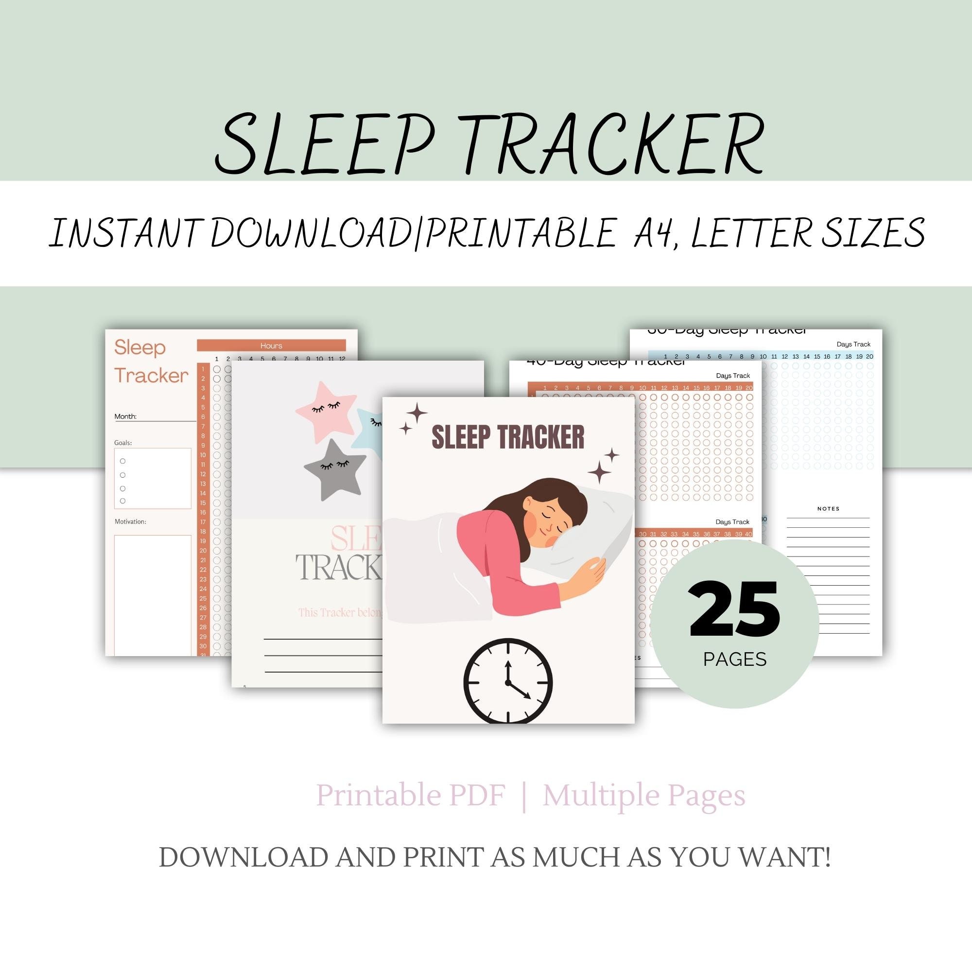 Sleep Tracker Printable Sleep Journal PDF Sleep Quality - Etsy