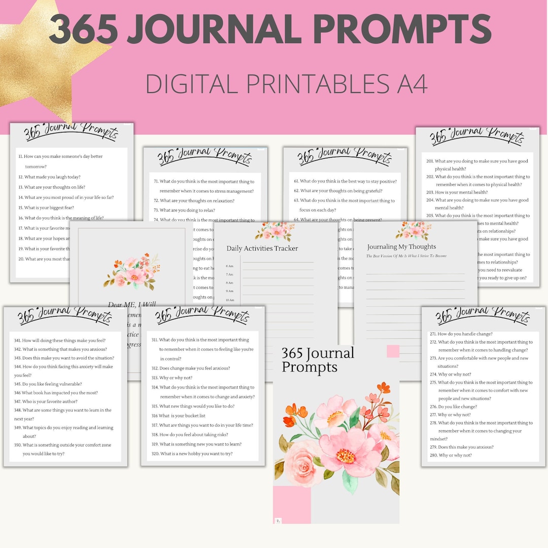 365 Journal Prompts Daily Self Discovery Prompts Therapy Self Care ...