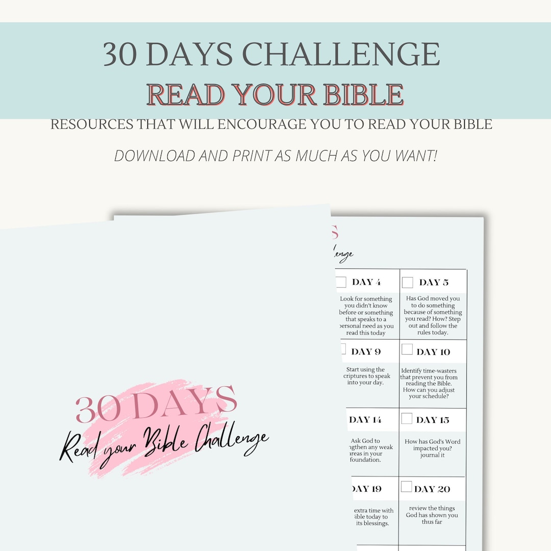 30 Days Read Your Bible Challenge - Etsy