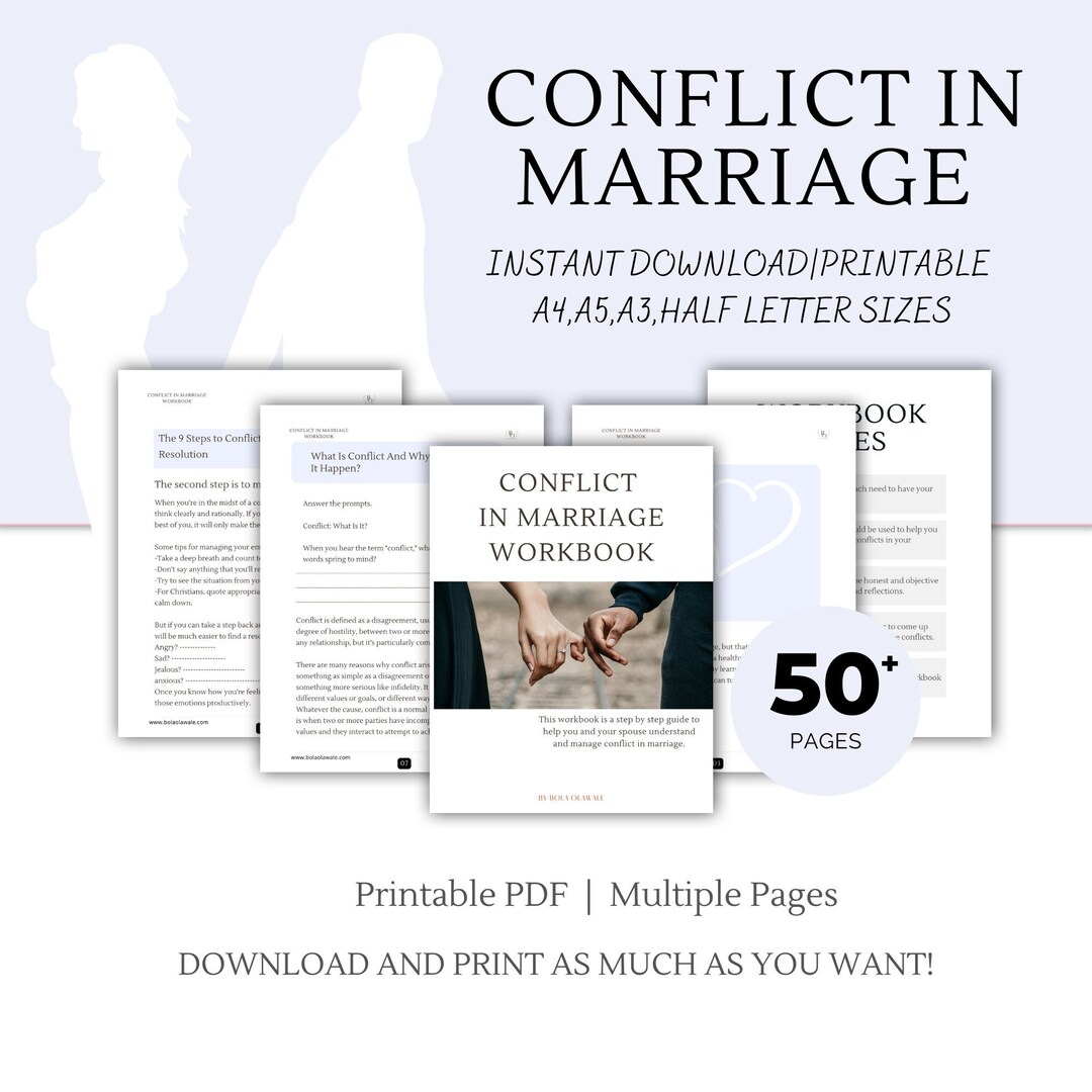 Conflict in Marriage Workbook (Download Now) - Etsy