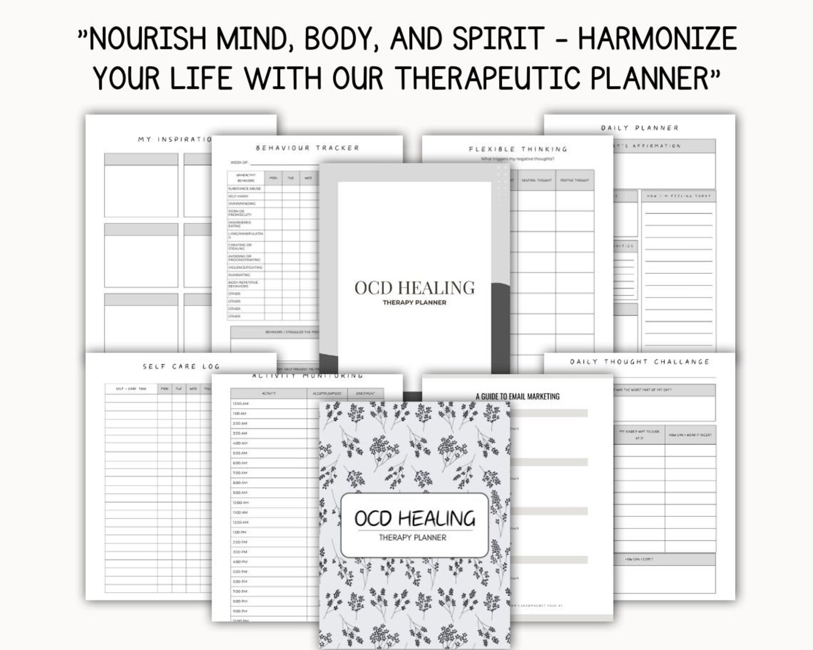 OCD Healing Therapy Planner/ocd Therapy Planner/planner Canva Templates ...