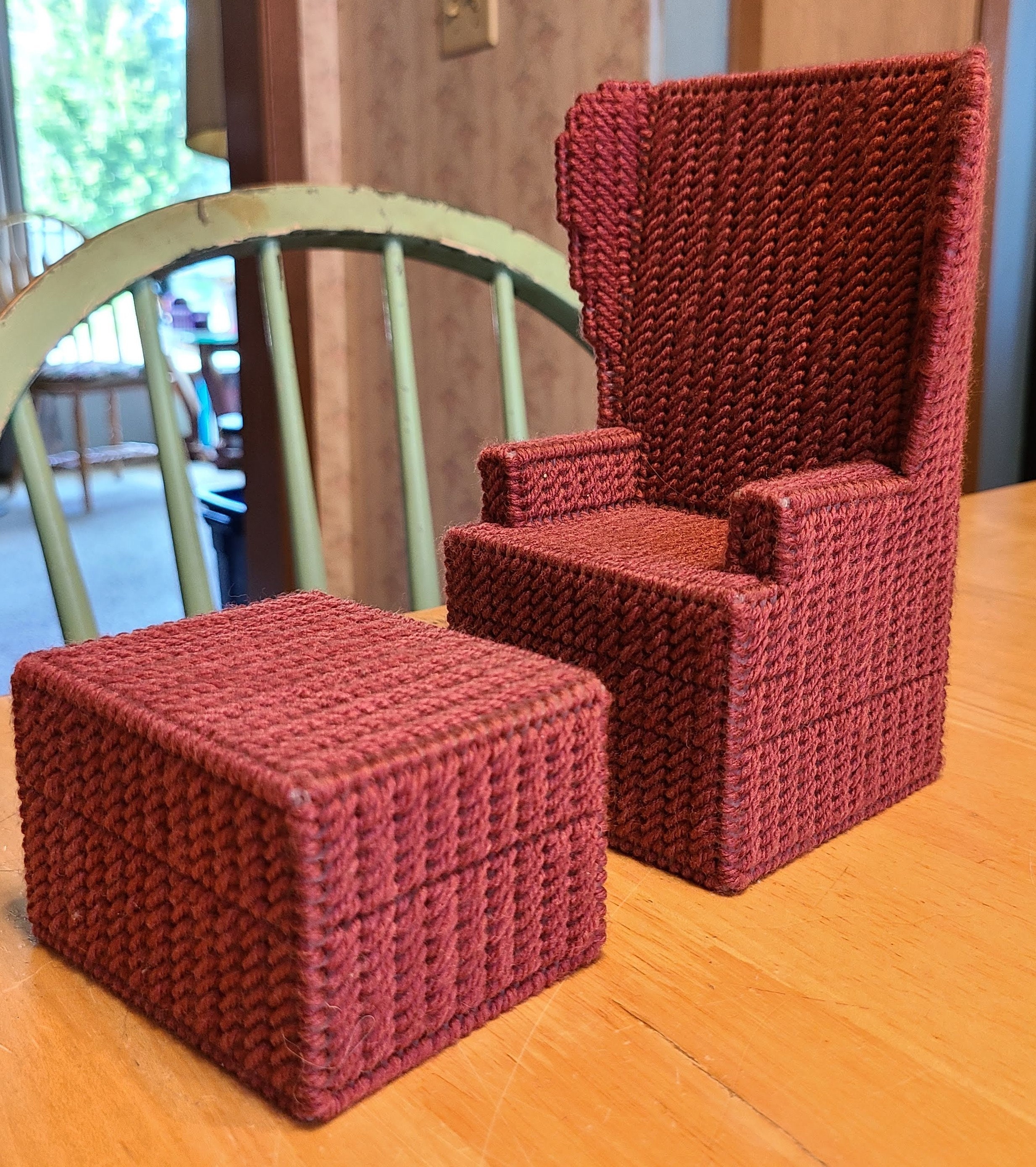 Fashion Doll Wingback Arm Chair Barbie Furniture Ottoman - Etsy
