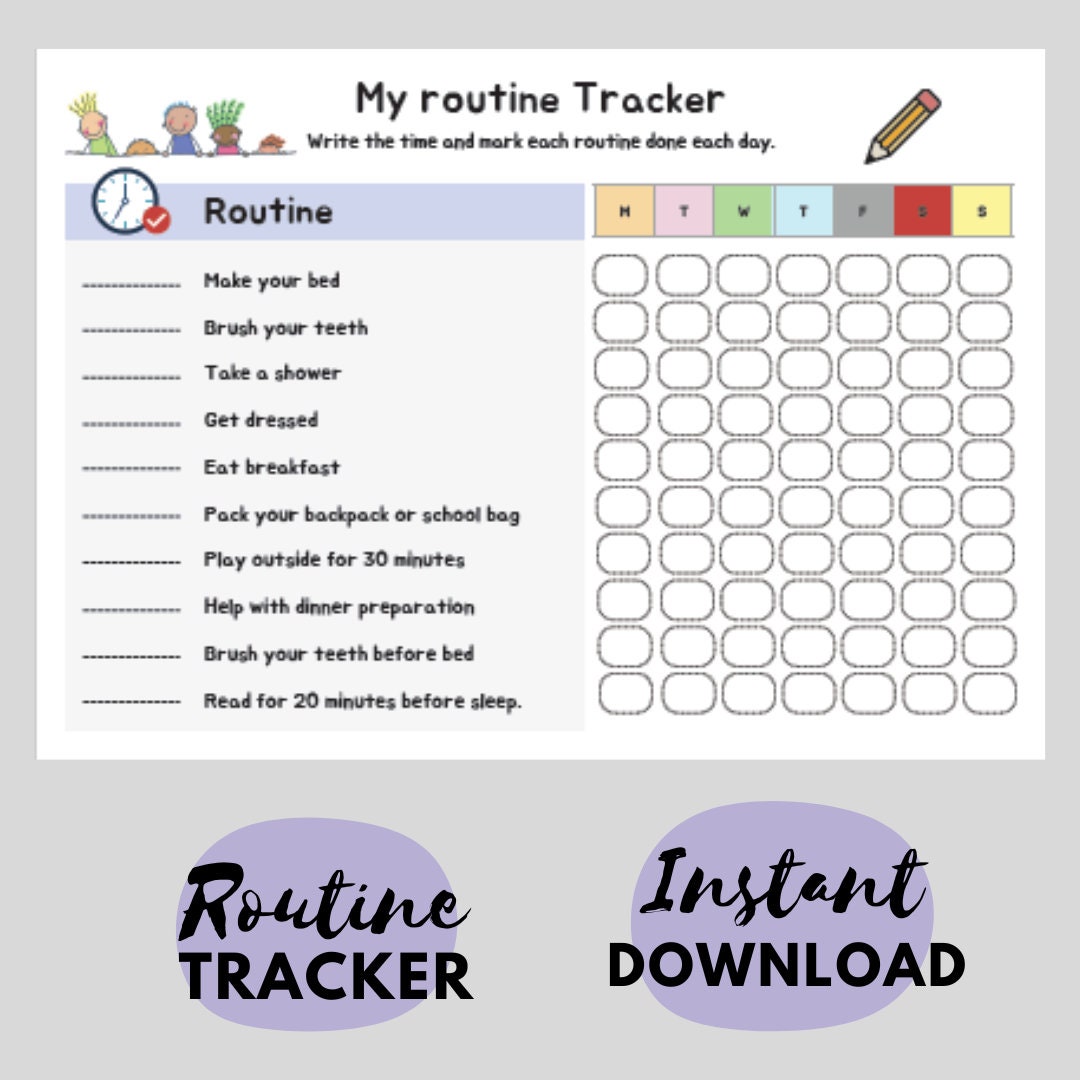 Reward Chart/ Routine Tracker/ Printable Routine Tracker/ - Etsy