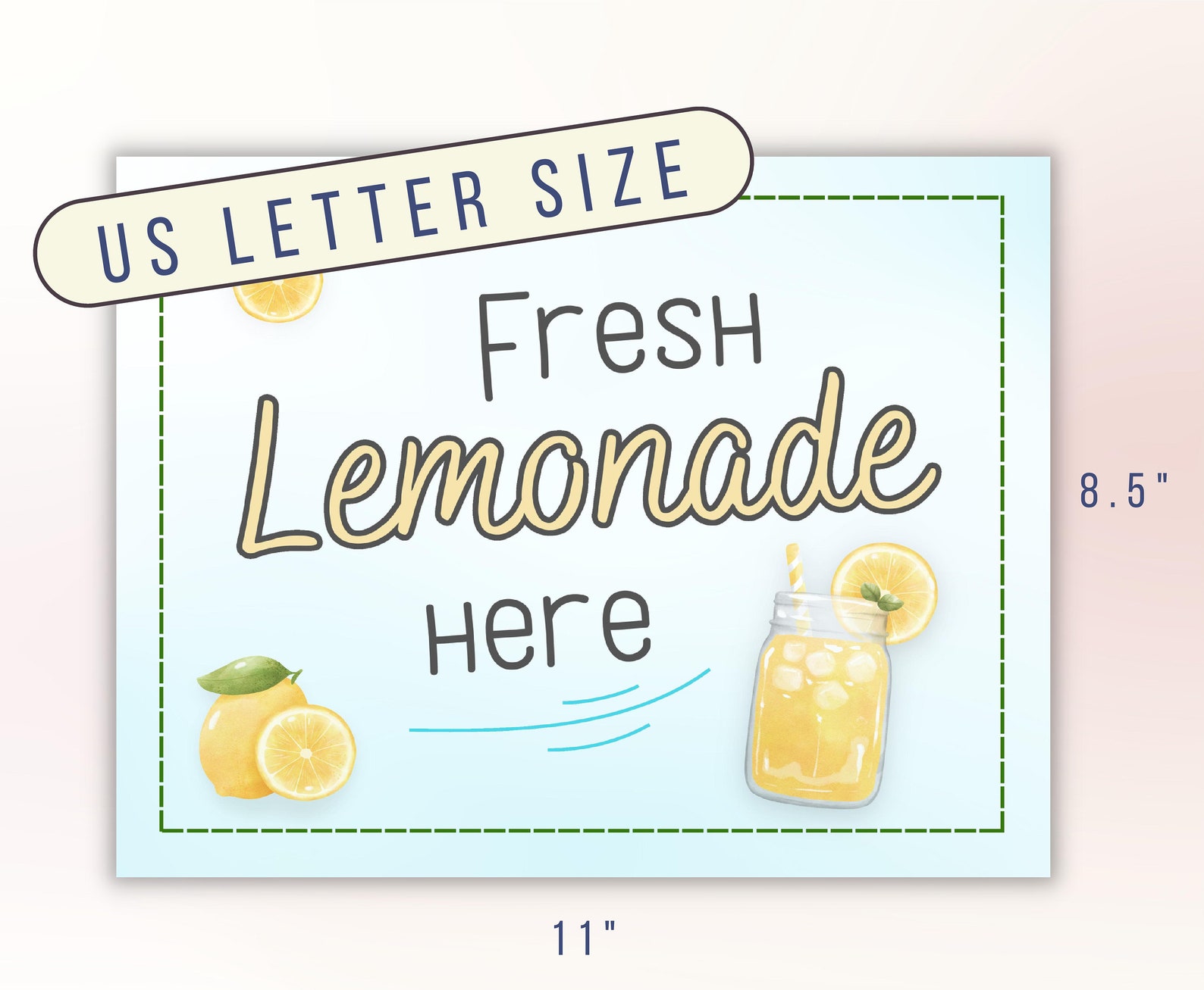Lemonade Stand, Printable Sign Stand, Lemon Party Sign, Summer ...