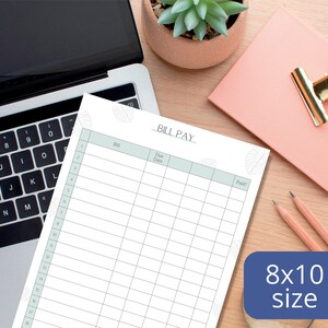 Monthly Bill Pay Template, Budget Spreadsheet, Fillable Tracker, Bill ...