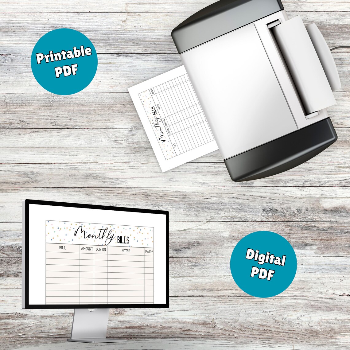 Bill Tracker Printable, Monthly Bill Pay Template, Downloadable PDF, 2 ...