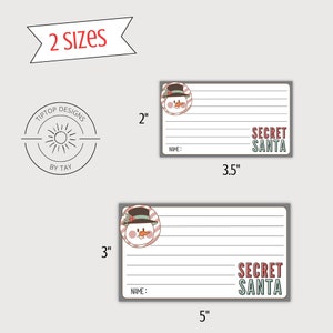 Secret Santa Gift Exchange Cards: Printable Christmas Wish List ...