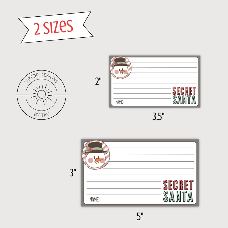 Secret Santa Gift Exchange Cards: Printable Christmas Wish List ...