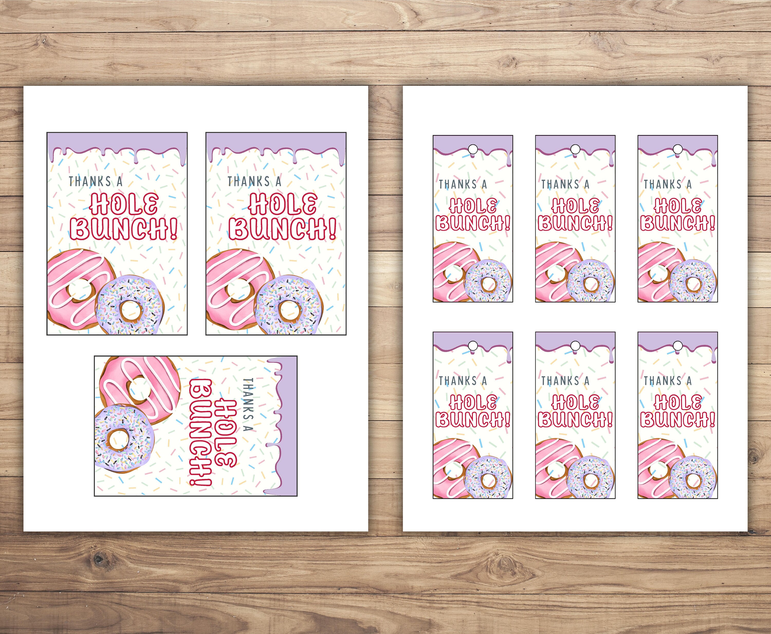 Thanks a Hole Bunch, Printable Thank You Card & Tag, Donut Hole Tag ...