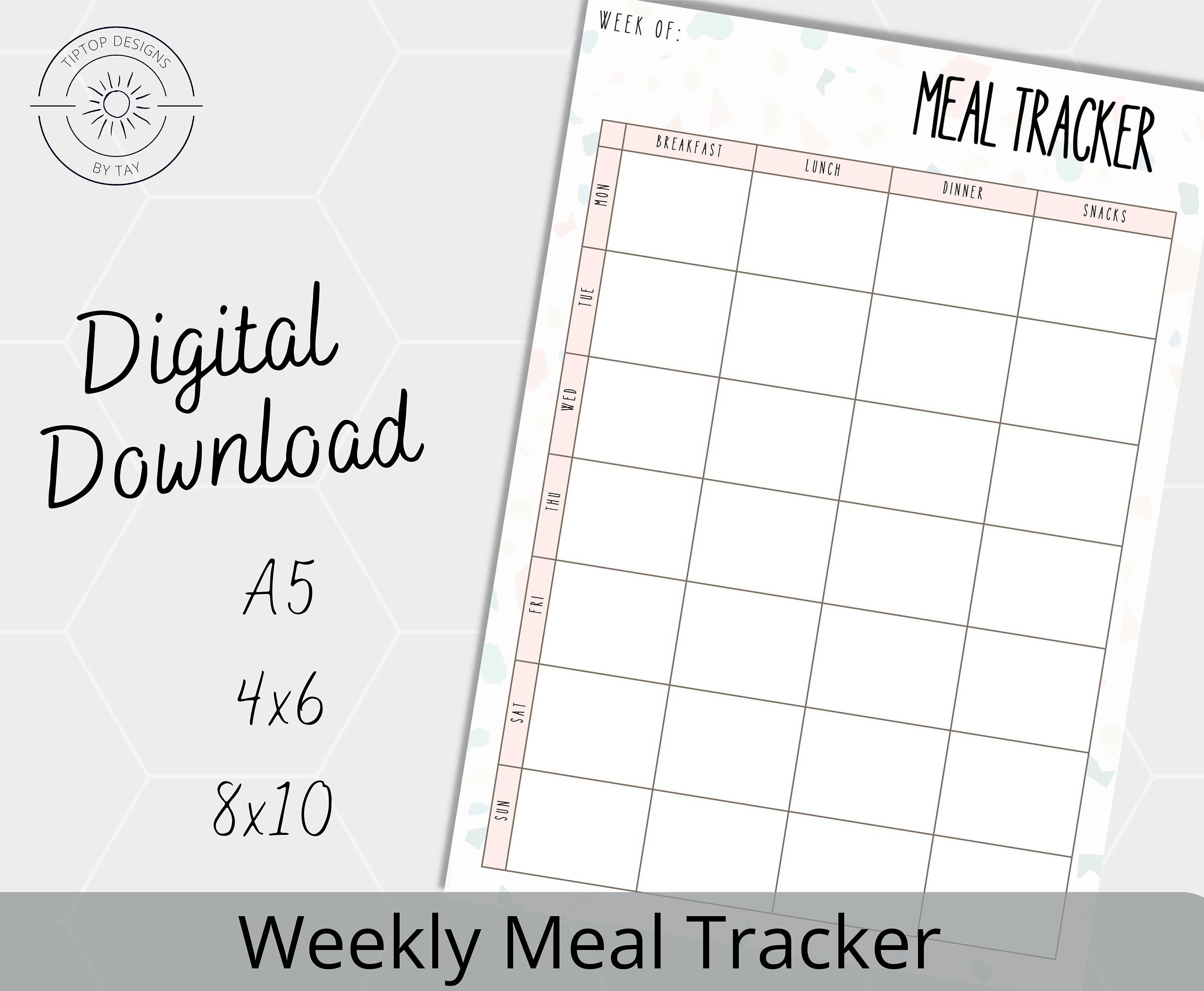 Weekly Meal Tracker- Meal Planner Template- Meal Management- Single ...