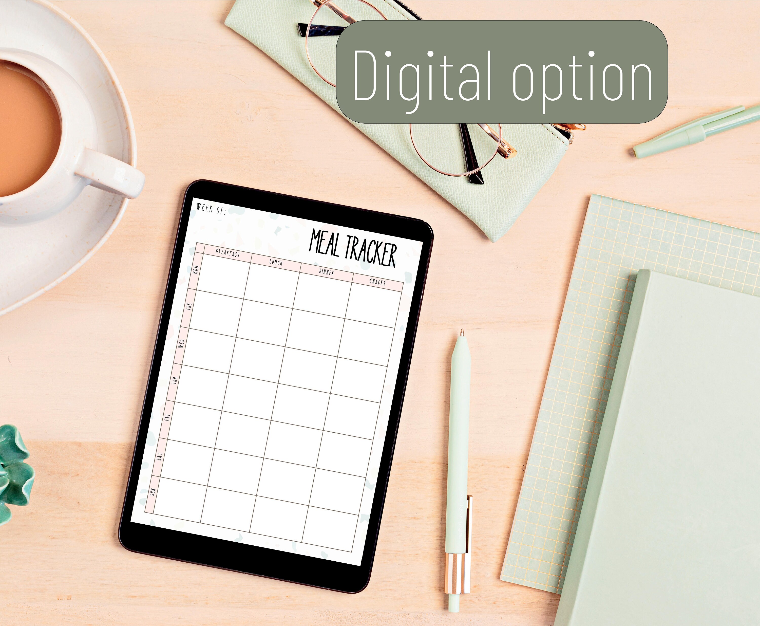 Weekly Meal Tracker- Meal Planner Template- Meal Management- Single ...