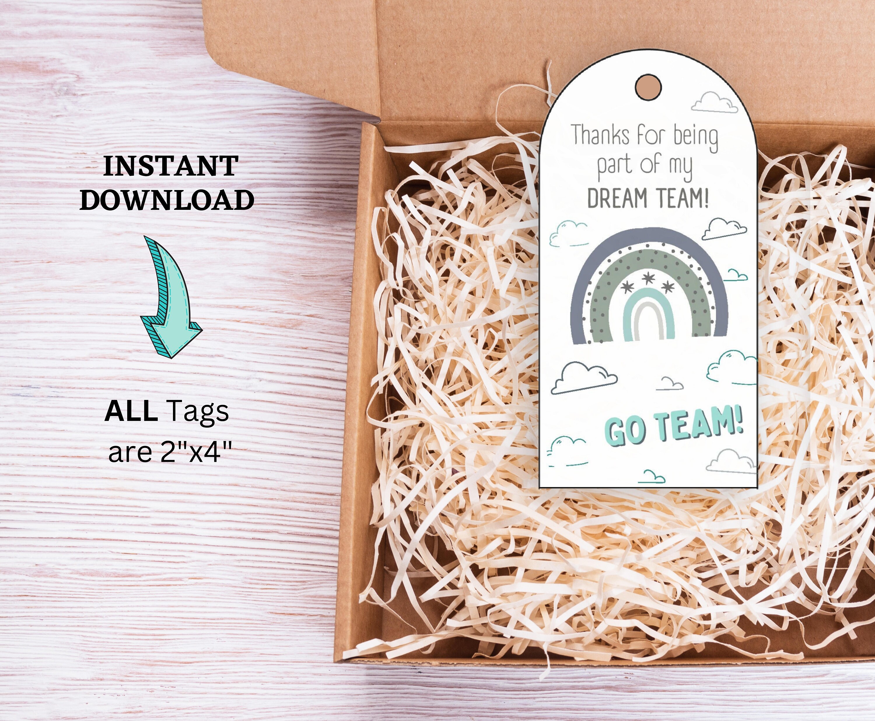 Employee Appreciation Gift Bundle, PRINTABLE Card & Tags, Team Gifts ...