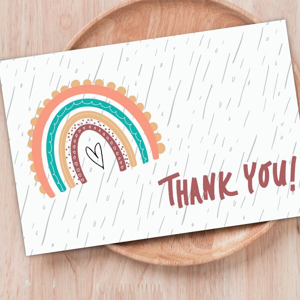 Rainbow Thank You - Etsy