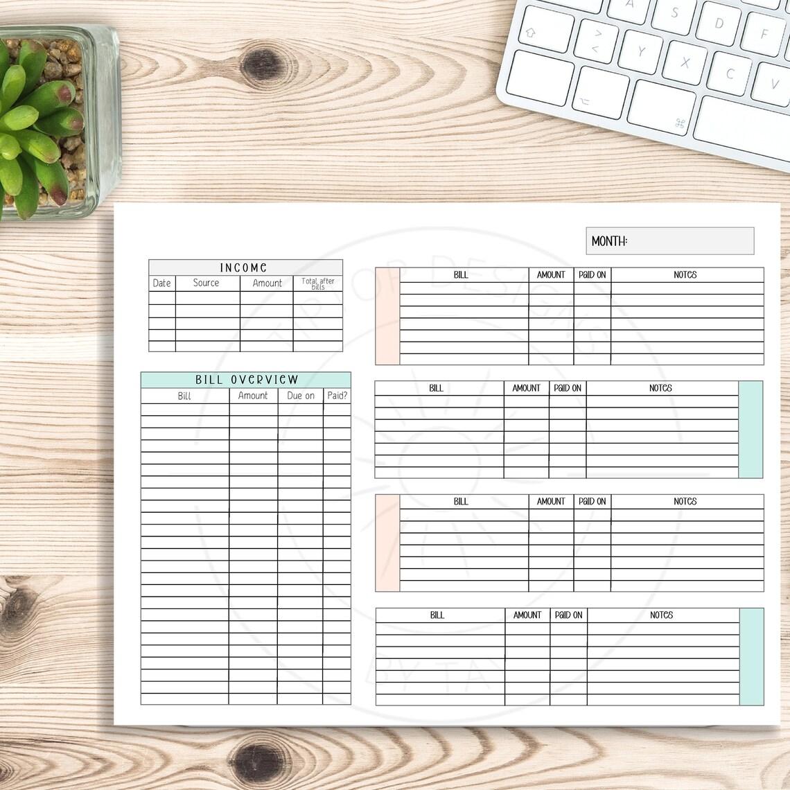 PAYCHECK TRACKER, Paycheck Budget, Bill Tracker PDF, Weekly Budget ...