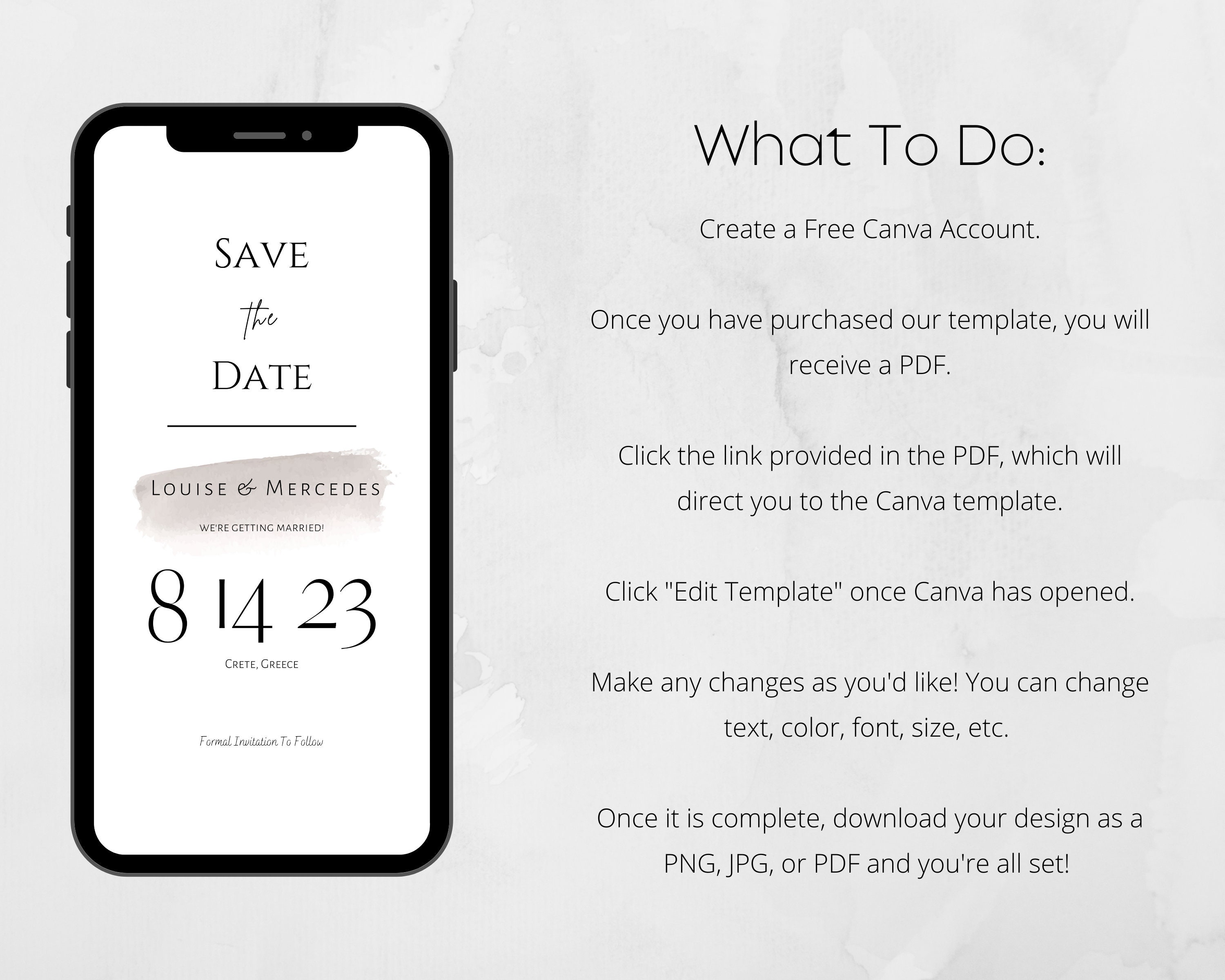 Digital Modern Save the Date Digital Invitation Minimalist - Etsy