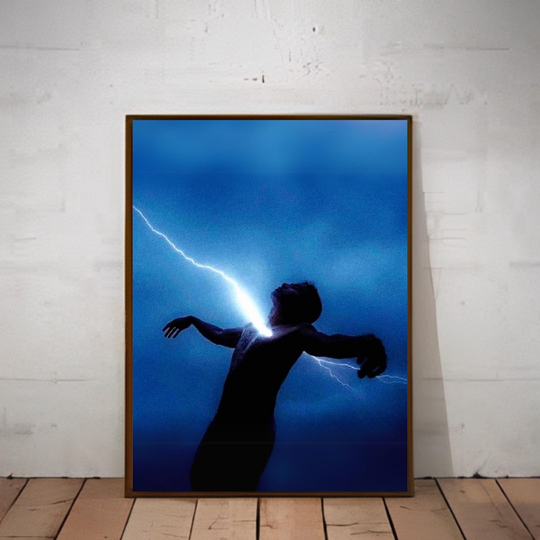 Lightning Strike Art Wall Art Poster Zeus Mythic Mythological Digital ...
