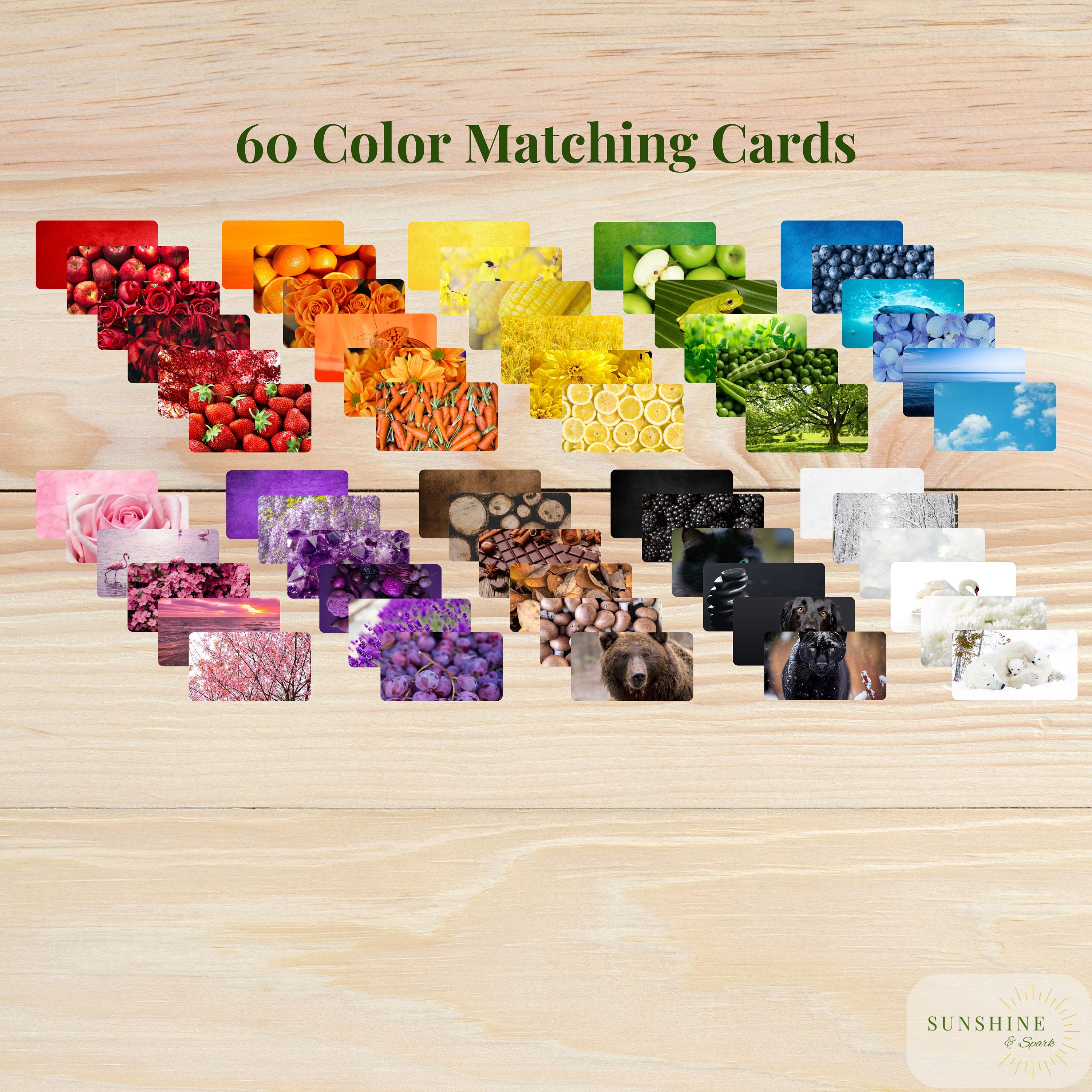 Color Matching Game Montessori Color Matching Cards Busy Book Printable ...