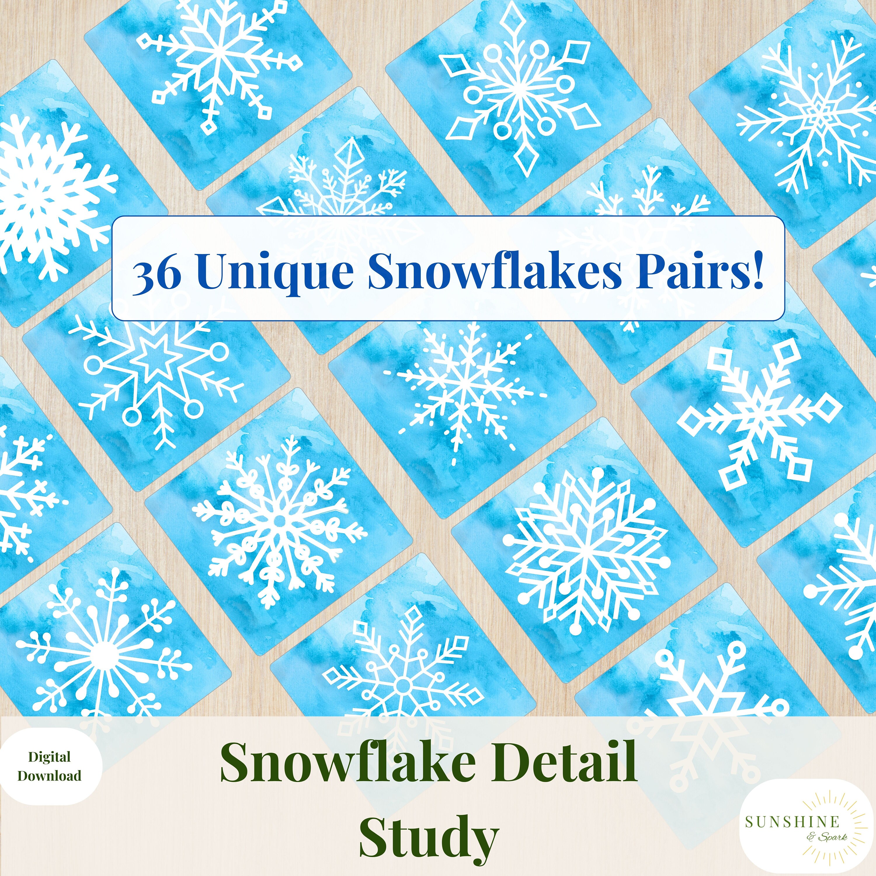 Snowflake Activity, Winter Unit Study Montessori Materials, Homeschool ...